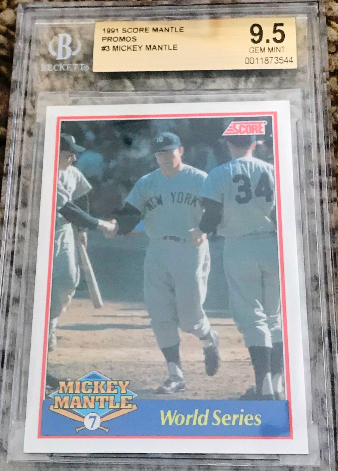 1991 Score Mickey Mantle Complete BGS Graded 7 Card Yankees Set NonAuto ...