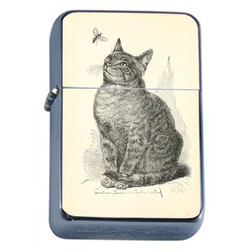 Vintage Cat Em1 Flip Top Oil Lighter Wind Resistant | eBay