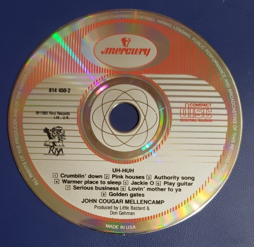 **DISC ONLY MUSIC CD -Uh-Huh CD John Cougar Mellencamp 1983 Polygram ...