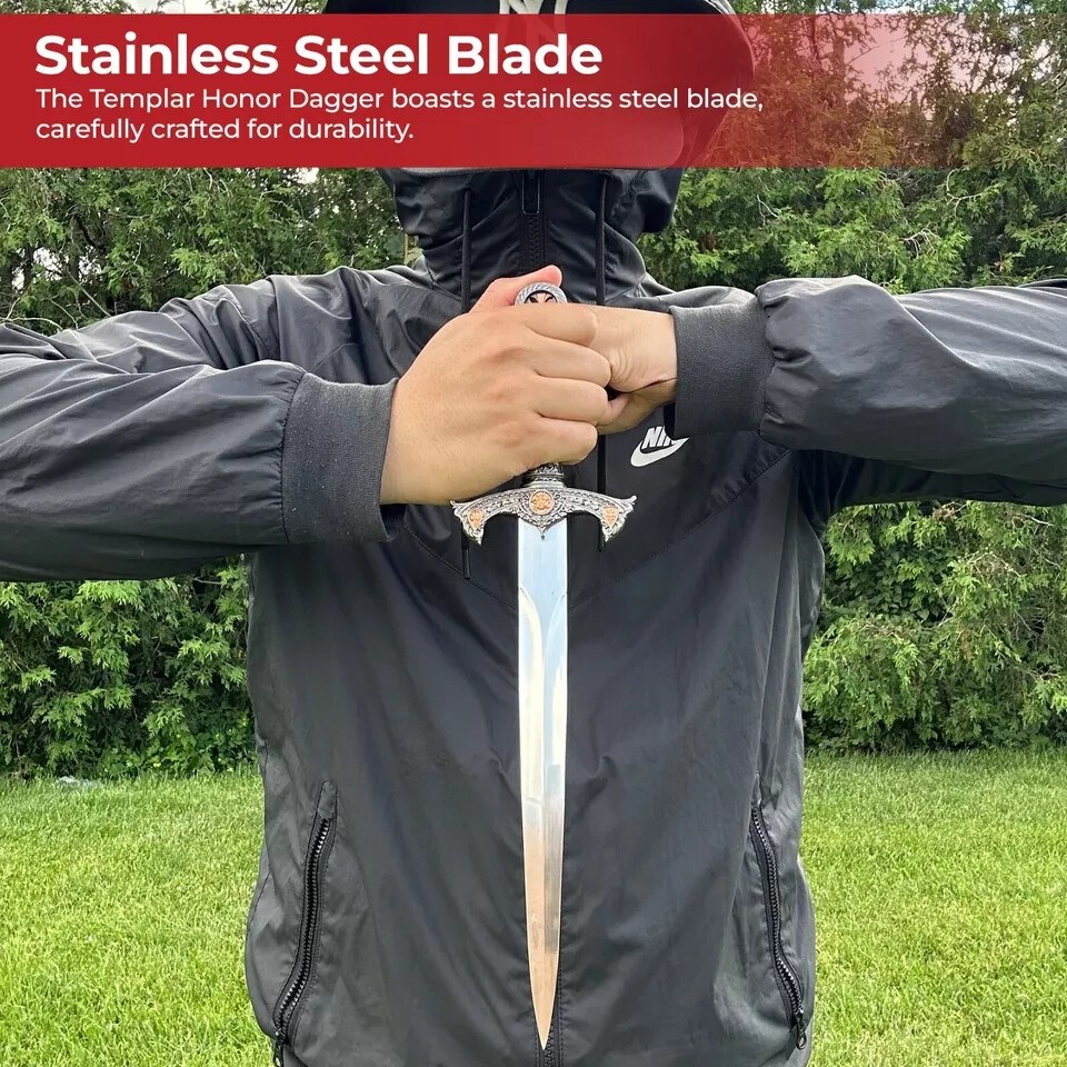 15.5 Sacred Crusade Templar Honor Dagger Exquisite Symbol of Chivalry ...