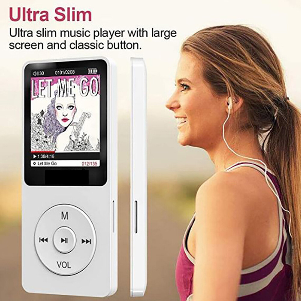 MP3 Walkman 1.8inch Screen Mini Music Player HIFI Sound for Kids(White ...