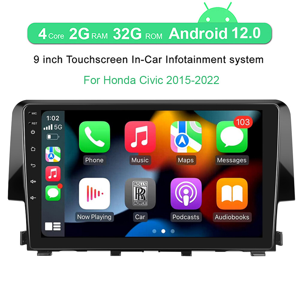 For Honda Civic 2016-2022 9" Android 12 Car Stereo Radio GPS Navi ...