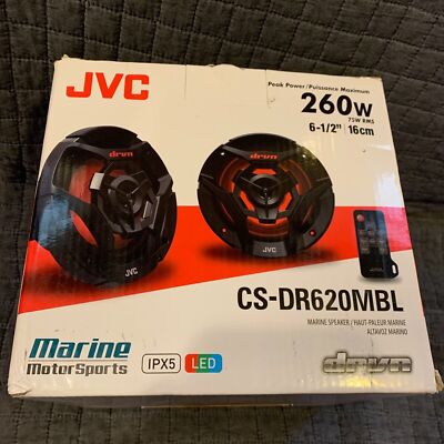 JVC CS-DR620MBL 6.5" 75 Watt RMS 2-Way RGB LED Marine Boat Speakers in ...