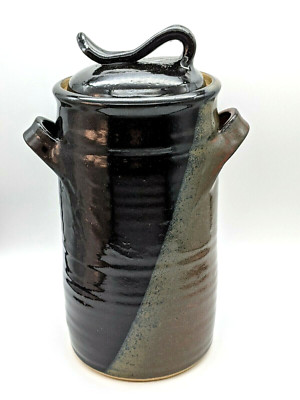 Handmade Studio Art Pottery Covered 56-oz. Jar Signed Hoffman, VG Cond ...