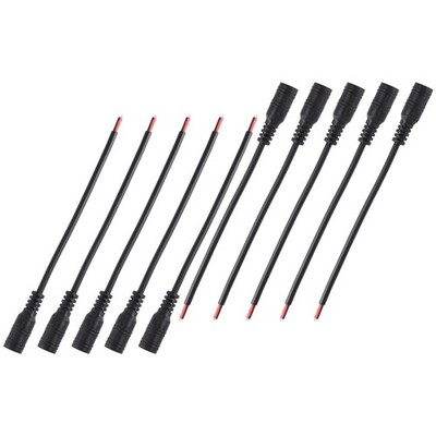 10pcs 12V DC Plug Female Jack Plug Connector Cable 5.5X2.1mm With ...