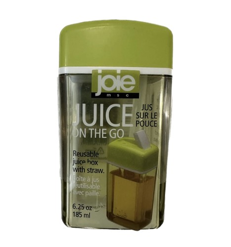 Joie Juice on the Go Reusable Juice Box Container Attached Straw Green ...