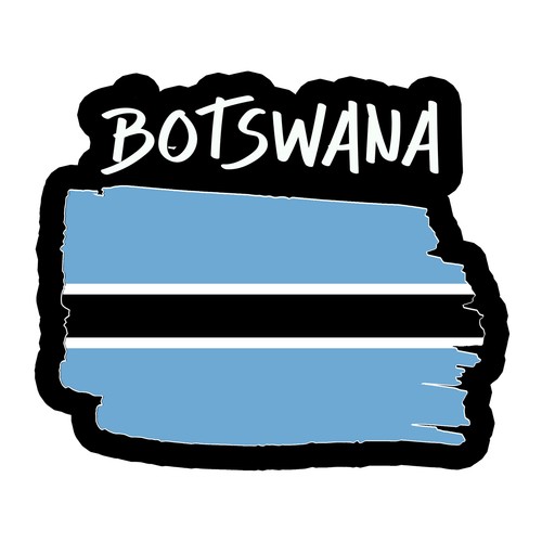 2 x Botswana Country FLAG TEXT Sticker Stickers window car ute 4x4 ...