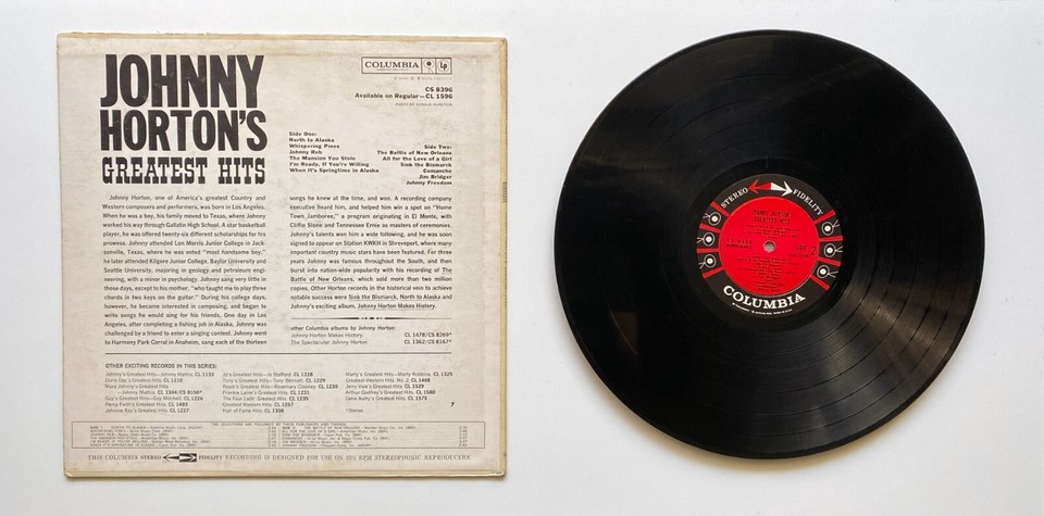 JOHNNY HORTON's Greatest Hits - VG+ - Vinyl LP Record Stereo RED 360 ...