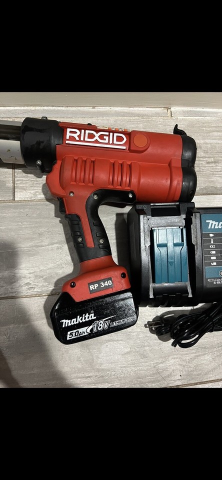 RIDGID RP340 ProPress Pressing Tool Crimper/5.0 MAKITA BATTERY/CHARGER ...