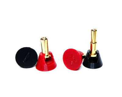 5mm Bullet Connector Caps (3 PAIRS) - Low Profile Plug Grips - Red ...