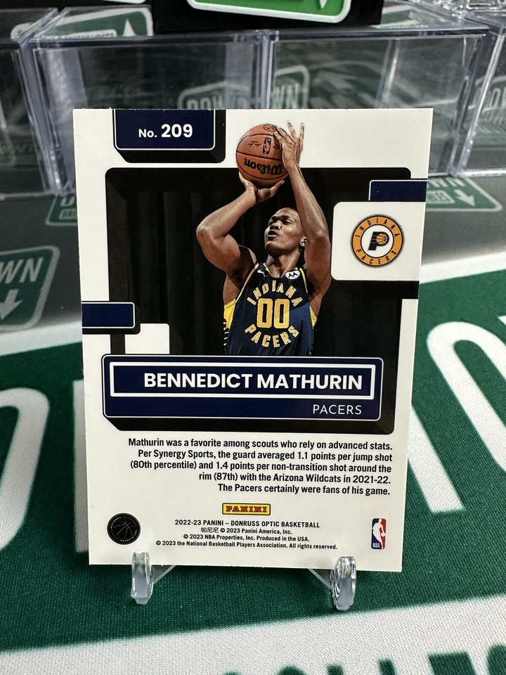 2022 Donruss Optic Rated Rookie #209 Benedict Mathurin Indiana Pacers ...