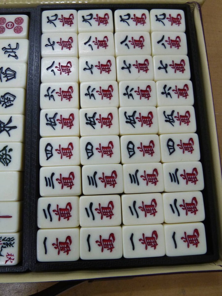 Mahjong Tiles Set Point Stick Dice Case Included H-537 Hokkaido Okinawa ...