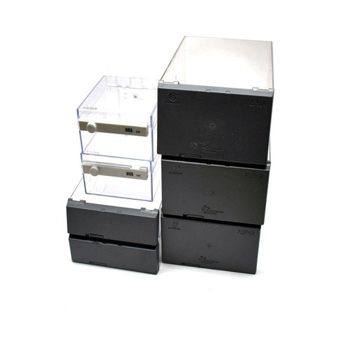 (Lot of 7) Retail Anti-Theft Lockable Clear Display Cases USS and Alpha ...