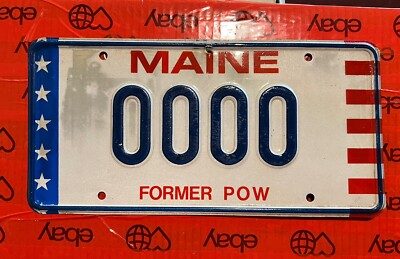 LICENSE PLATE Maine sample Former POW hard to find 0000 | eBay