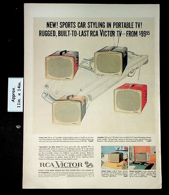 1957 Sports Car Styling in Portable TV! RCA Victor Vintage Print Ad ...
