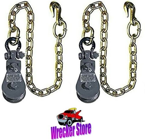 Qty 2, 2 TON SNATCH BLOCK w/ Chain FOR WRECKER TOW TRUCK ROLLBACK ...