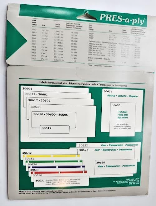 Avery 5262 Pres-a-ply Mailing Address Labels Laser 1 1/3" x 4" White ...