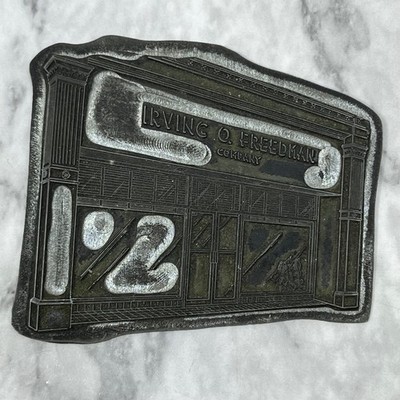 Vintage Letterpress Printers Block Plate Irving O. Freedman Building ...