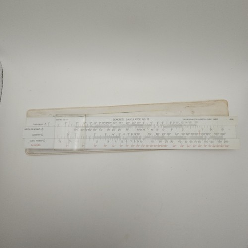 Vintage Concrete Calculator No.17 Slide Rule | eBay