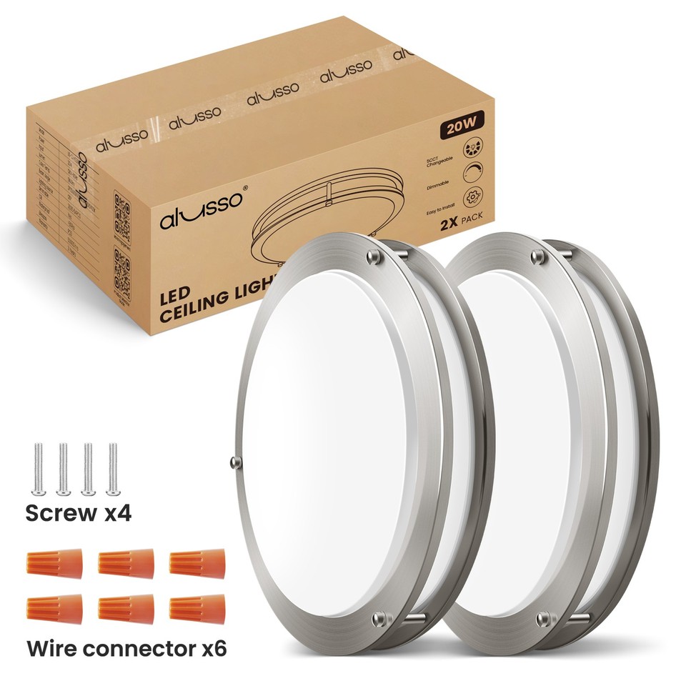 2-PACK LED Flush Mount Dimmable Ceiling Light 5CCT Adjusted Kitchen ...