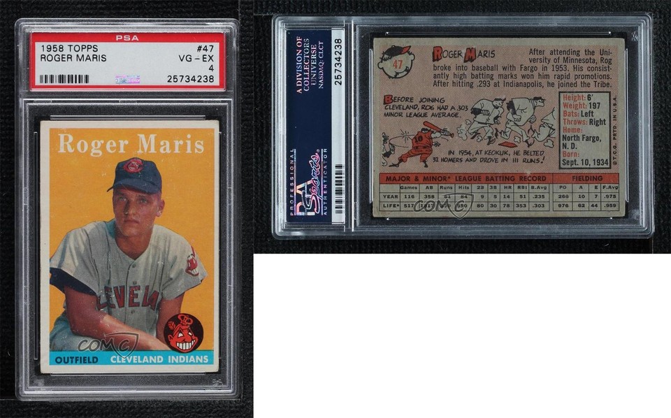 1958 Topps Roger Maris #47 PSA 4 Rookie RC | eBay