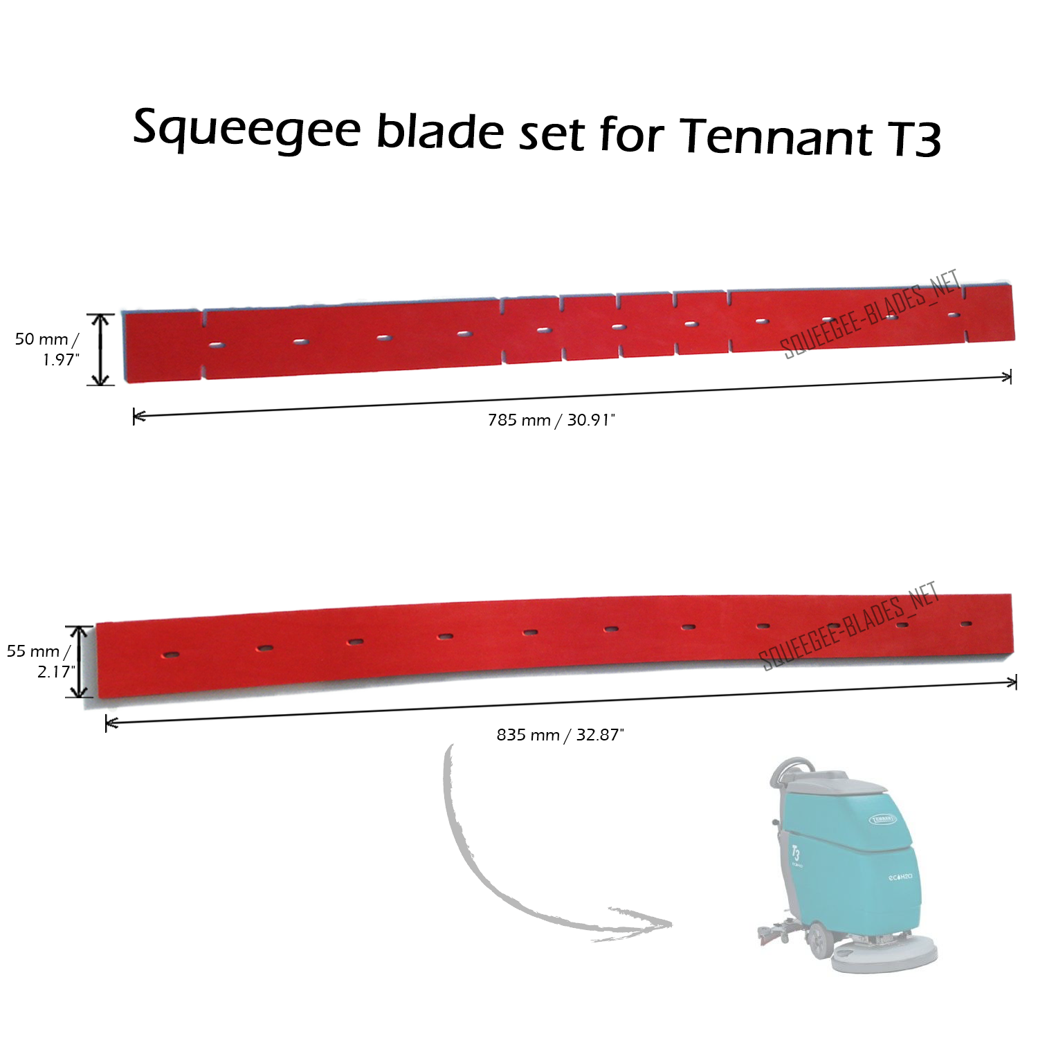 Squeegee set for TENNANT T3 - FREE SHIPPING - HUGE QUANTITY DISCOUNT | eBay