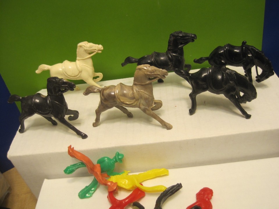 LIDO ARCHER VINTAGE FORT PLAYSET INDIAN COWBOY HORSE 45mm PLASTIC TOY ...