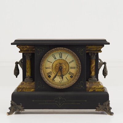Antique E Ingraham Co Column Shelf Mantel Clock Chimes /g | eBay