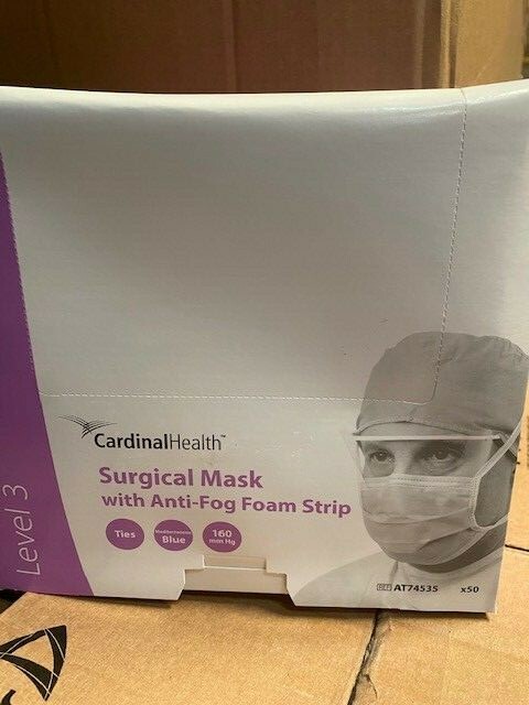 Cardinal Health AT74535 Surgical Mask With Anti-fog Foam Strip Level 50 ...