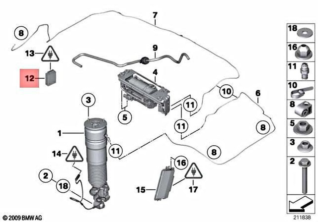 2009-2015 BMW 750i Air Suspension Control Module 37146860385 Rl0309 for ...