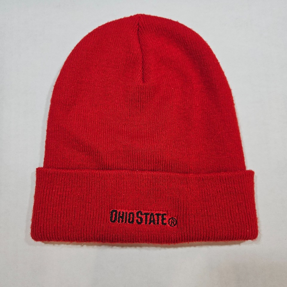 Ohio State University Buckeyes OSU Winter Knit Red Beanie Cap Hat | eBay