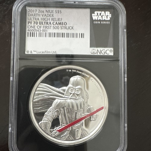 Ngc Star Wars 2 Ounces Darth Vader Saber Rare Label 2017 Pf70 UC 1 Of ...