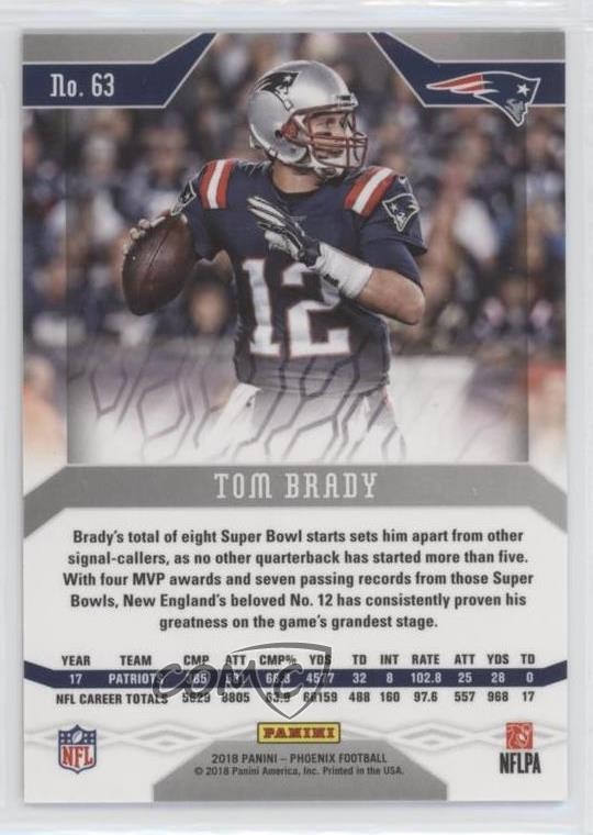 2018 Panini Phoenix Tom Brady #63 l2s | eBay