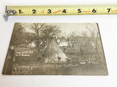 VTG ANT 1908 RPPC Real Photo Postcard Cheyenne Indian Dedrick Oklahoma ...