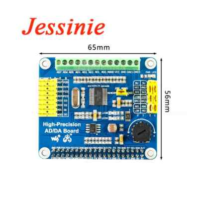 Raspberry Pi AD/DA Expansion Board with High-Precision DAC8532 ADS1256 ...