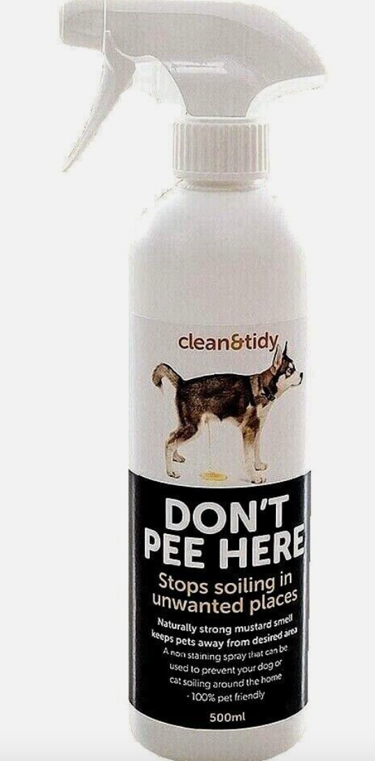 DON'T PEE HERE Urine Deterrent Spray for Dogs & Cats 500ml Deters Dog ...