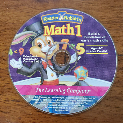 Reader Rabbit Math 1, Version 2.02 Windows Macintosh, Age 4 to 7 years ...