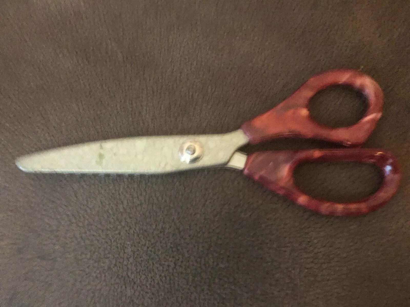 Vintage Antelope 7 1/4” Pinking Shears Marbled Brown Bakelite Handles ...