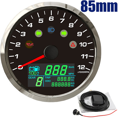 85mm 3 In 1 Multifunction Gauge GPS Speedometer Tachometer with Fuel ...