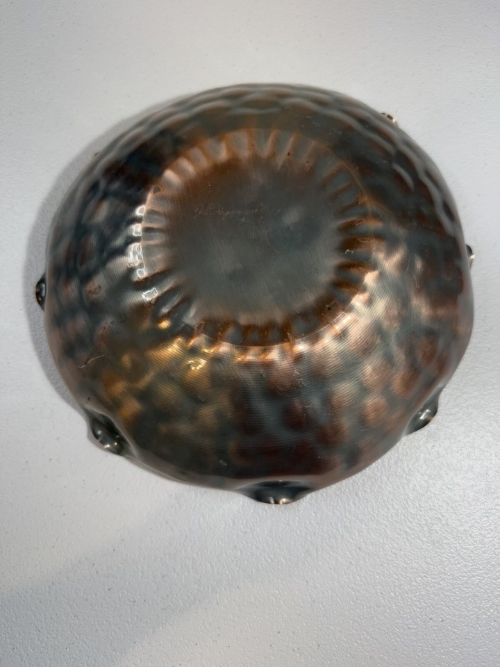 Gregorian Copper Solid Hammered Cripped Edge Bowl Signed 310 Textured ...