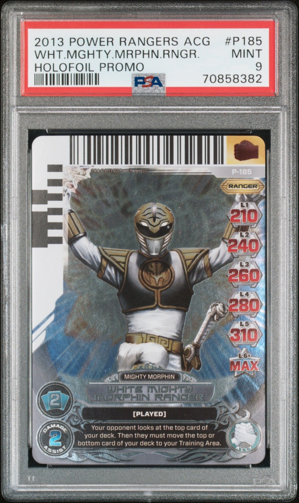 2013 Power Rangers Action Card Game Holofoil Promo White Ranger PSA 9 # ...