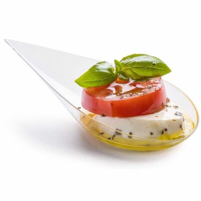 Clear Teardrop Canape Dishes - Serving Plate Plastic Disposable ...
