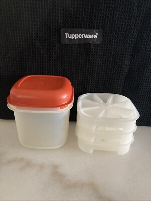 TUPPERWARE Retro Vintage Ice Cube Bucket 3 Stackable Ice Cube Trays ...