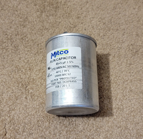 Mitco Manufacturing 45+5uF Round Condenser Capacitor DCAPR455 | eBay