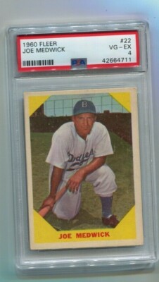 1960 Fleer - JOE MEDWICK - Card #22 - BROOKLYN DODGERS PSA 4 | eBay