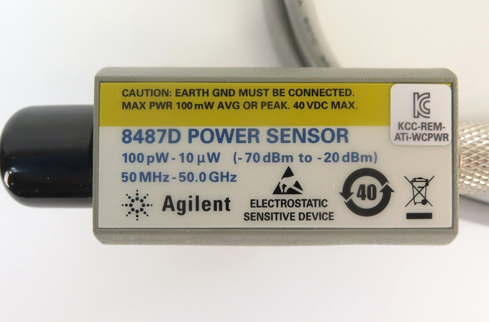 Agilent 8487D Power Sensor 50MHz to 50GHz -70dBm to -20dBm, 100pW-10uW ...
