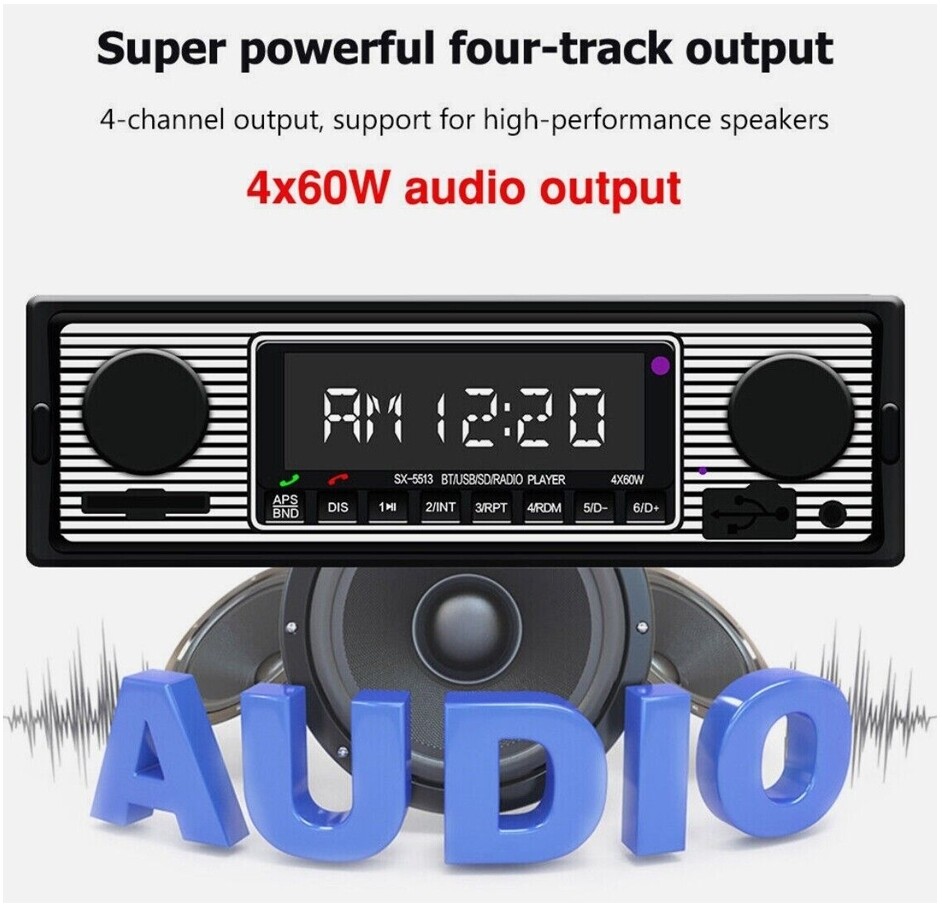 Bluetooth Car Stereo FM Radio Receiver USB/SD/AUX/ MP3/WMA/WAV ...