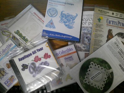 Variety Lot of 10 Machine Embroidery Design CDs pictured & listed NEW ...