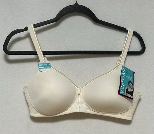 Vanity Fair Bra Womens 36C Beige Wireless Convertible Strap Body Caress ...