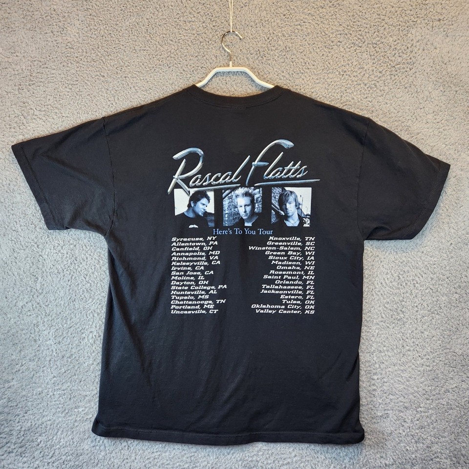 Rascal Flatts Here's to You Tour T Shirt Mens Size XL Band Black Cotton ...